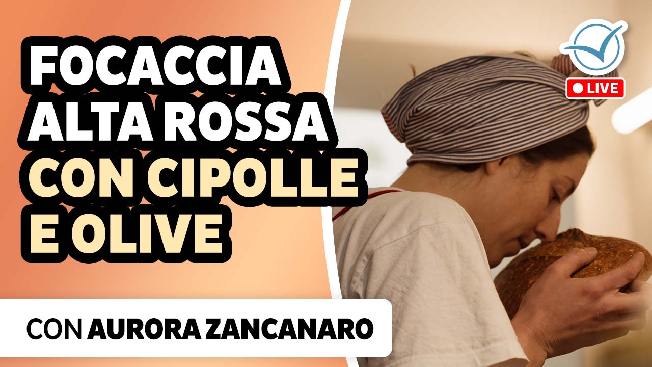 Focaccia alta rossa con cipolle e olive - Macrolibrarsi Live